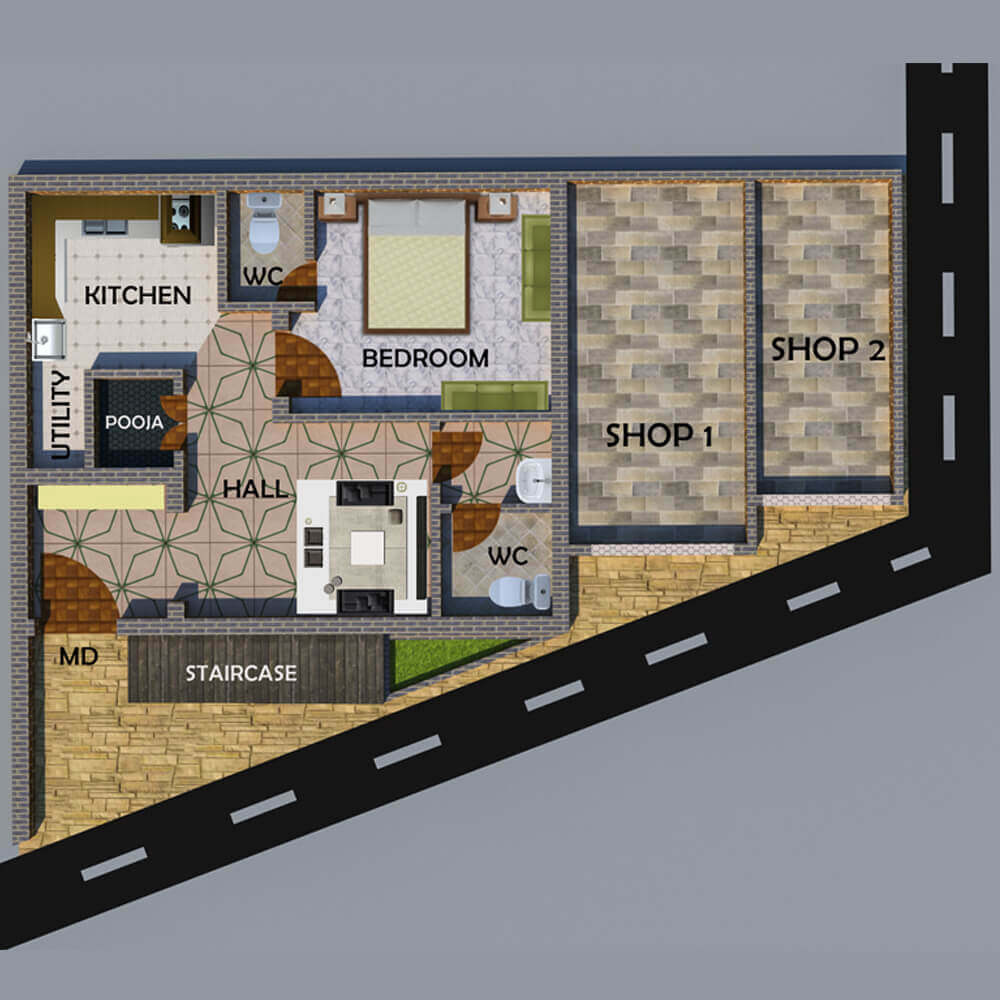 Get Vastu Based 2D House Floor Plan Designs In Davangere