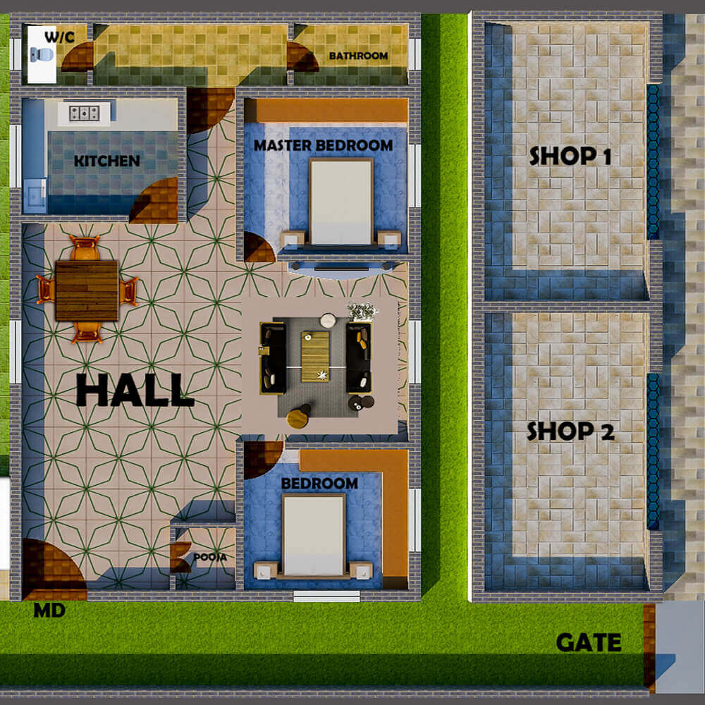 Get Vastu Based 2D House Floor Plan Designs In Davangere