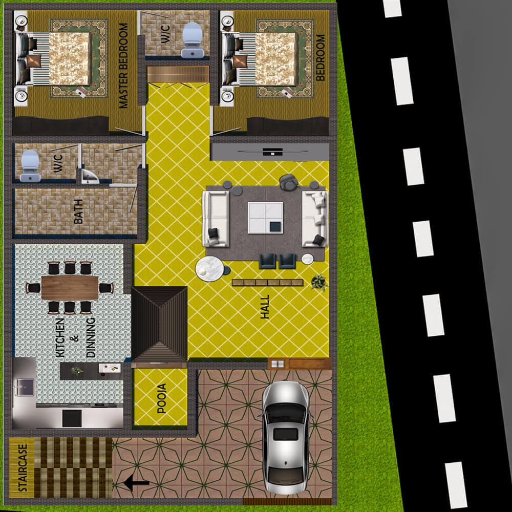 Get Vastu Based 2D House Floor Plan Designs In Davangere